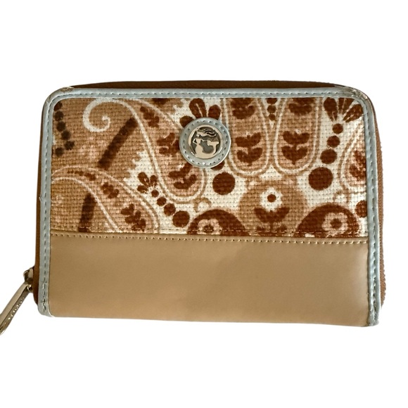 Spartina 449 | Bags | Spartina 449 Tan And Cream Leather Zip Around ...